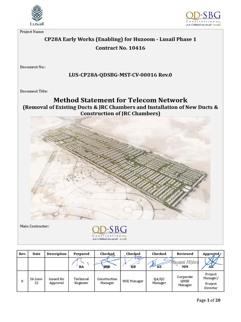 Method Statement - Telecom Network | PDF | Personal Protective ...