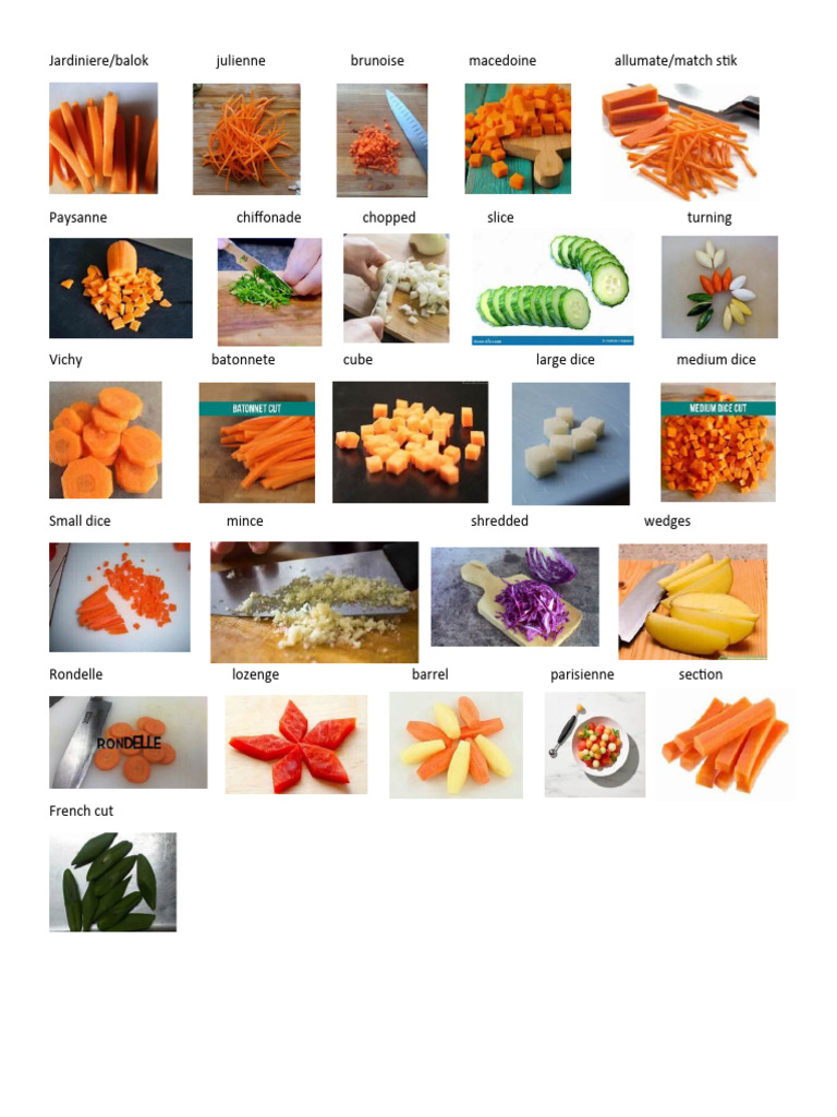 Culinary Cuts and Cooking Methods | PDF