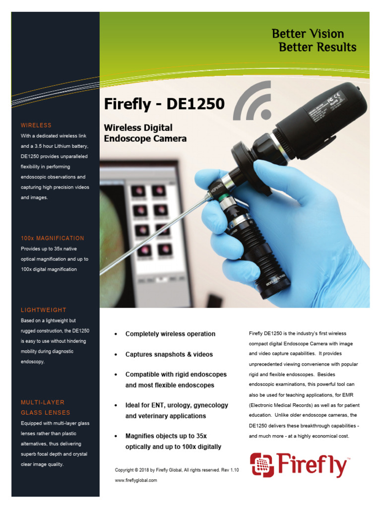 De 1250 Camera Endoscope - FIREFLY | PDF | Camera | Video