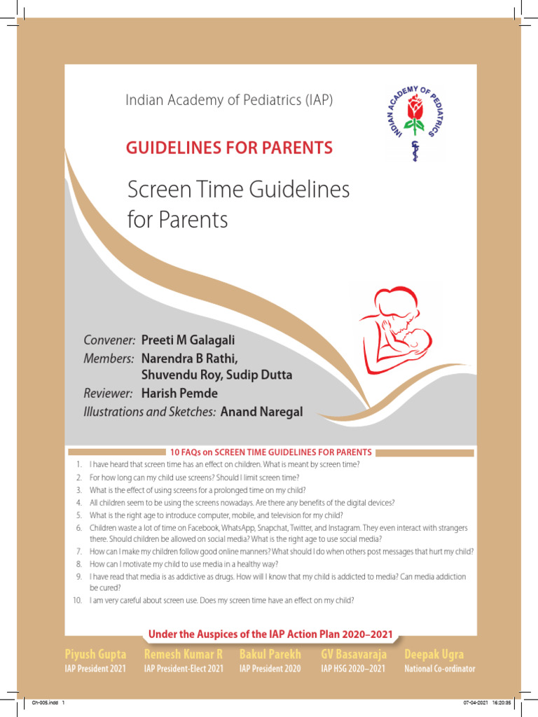 Screentime Guidelines For Parents Ch 005 Pdf Psychology Mental Health