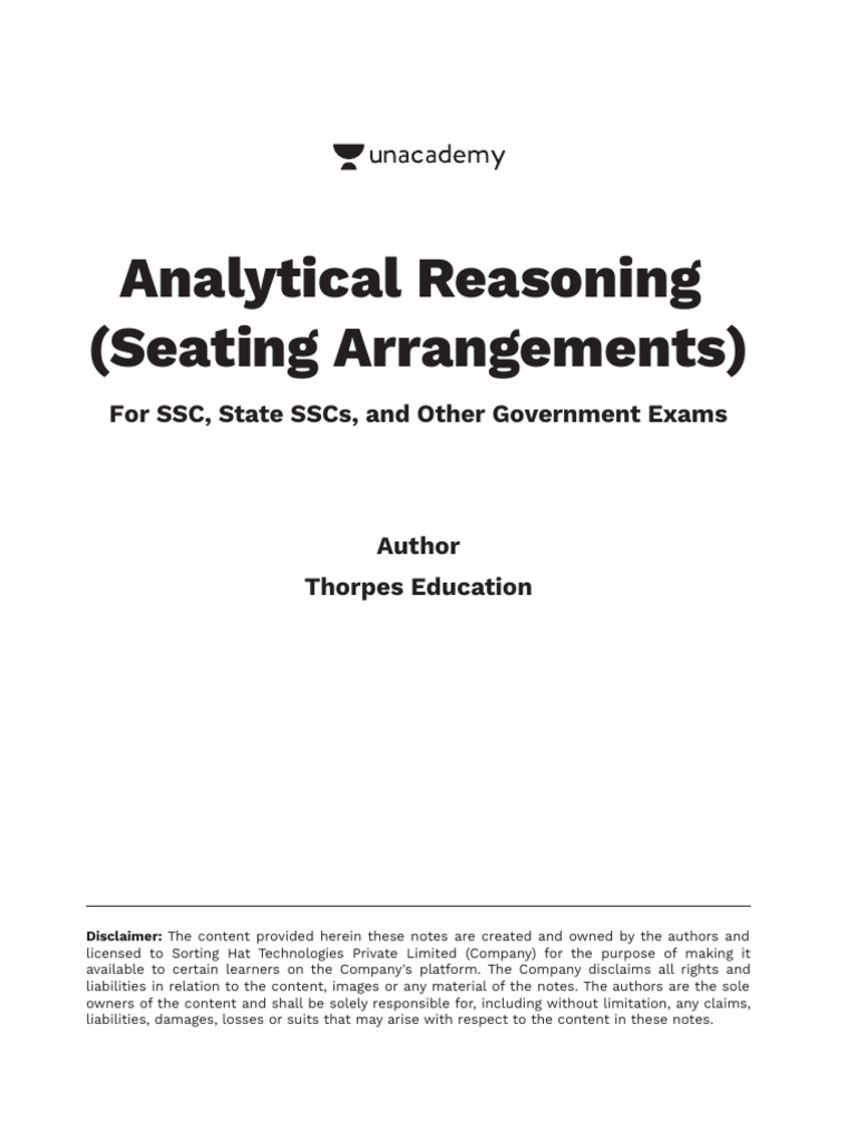 Analytical Reasoning Sitting Arrangements V2 | PDF