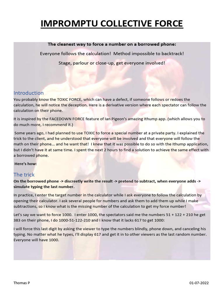 Impromptu Collective Force en ThomasP 010722 | PDF