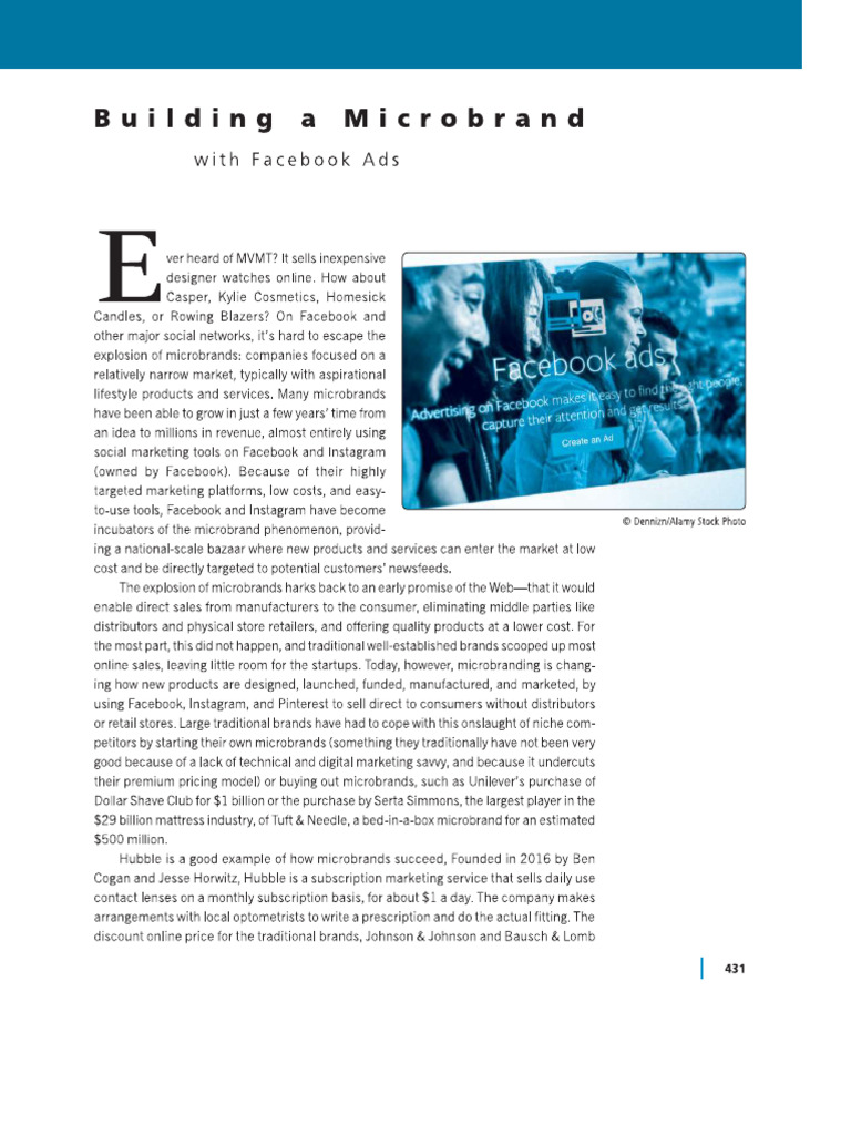 Case Building Microbrand With Facebook Ads | PDF