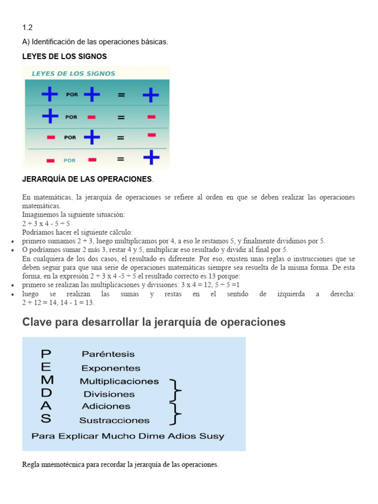 Identificacion de Operaciones Basicas | PDF | Porcentaje | Multiplicación
