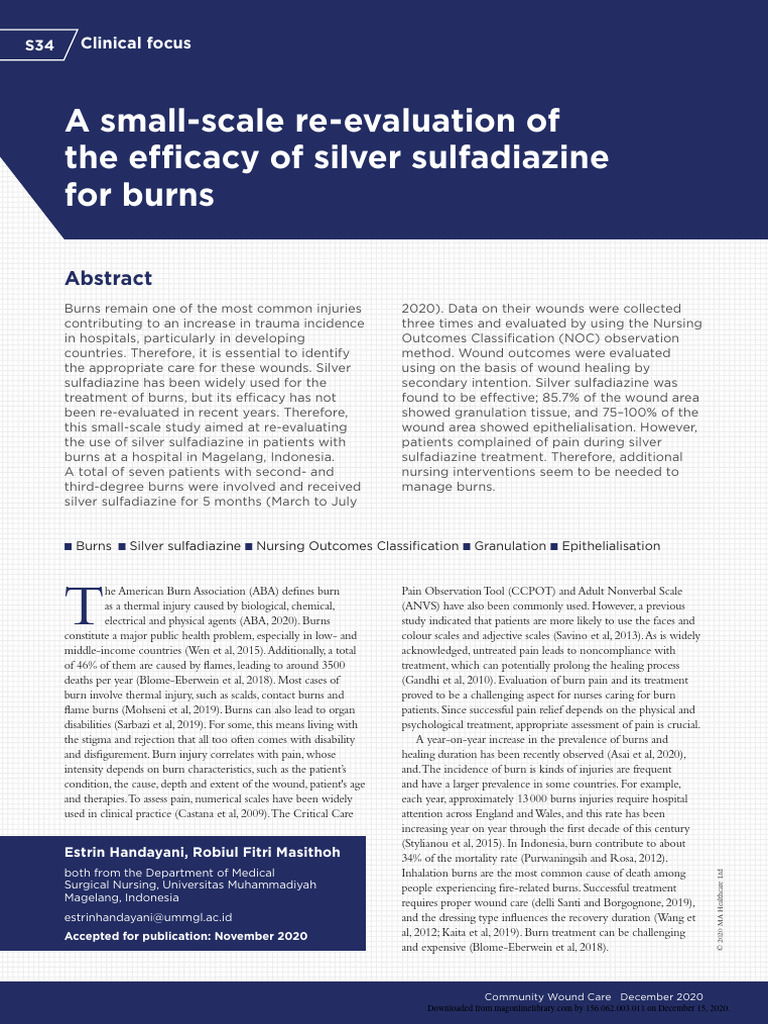 A Small-Scale Re-Evaluation of SSD | PDF | Burn | Wound