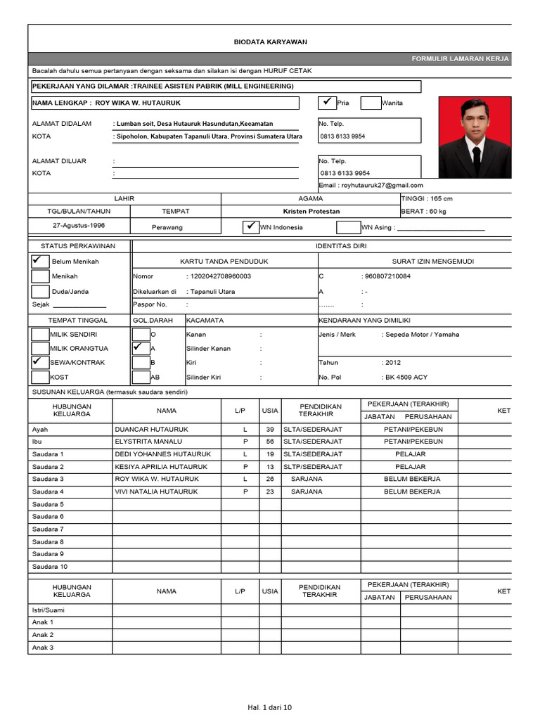 Application Form - Program Trainee | PDF