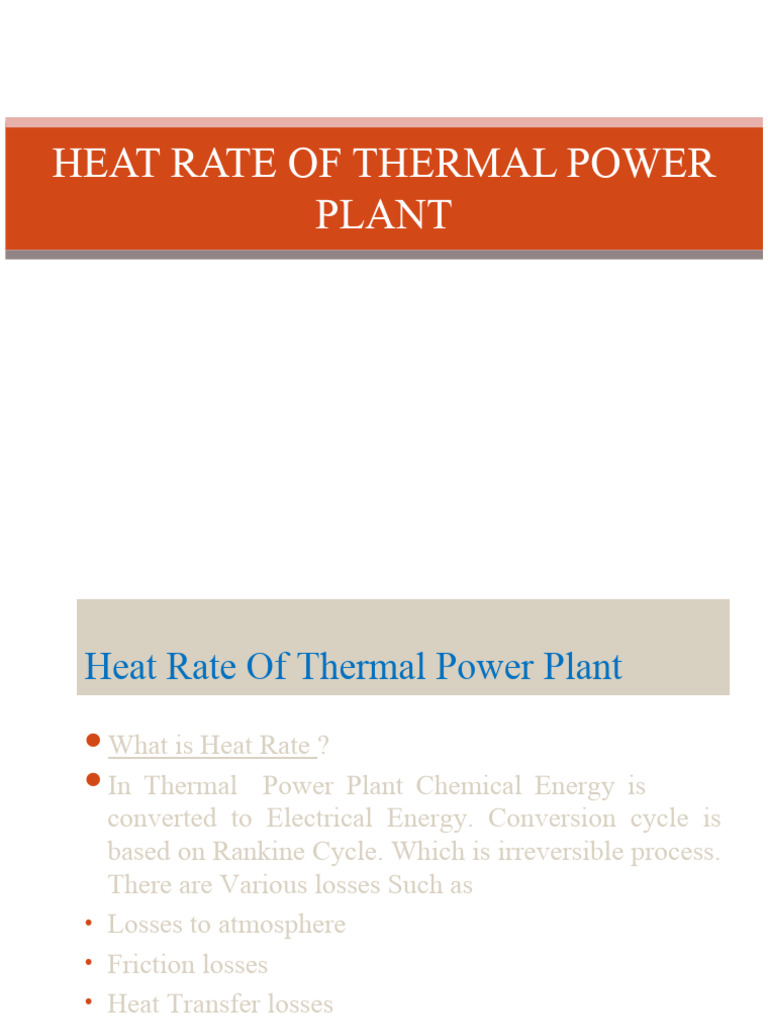 Heat Rate Of Thermal Power Plant | PDF | Power Station | Heat