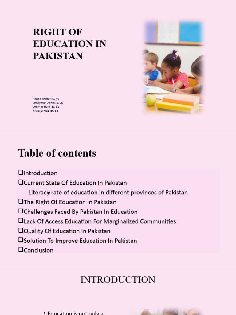 Right To Education Final | PDF | Literacy