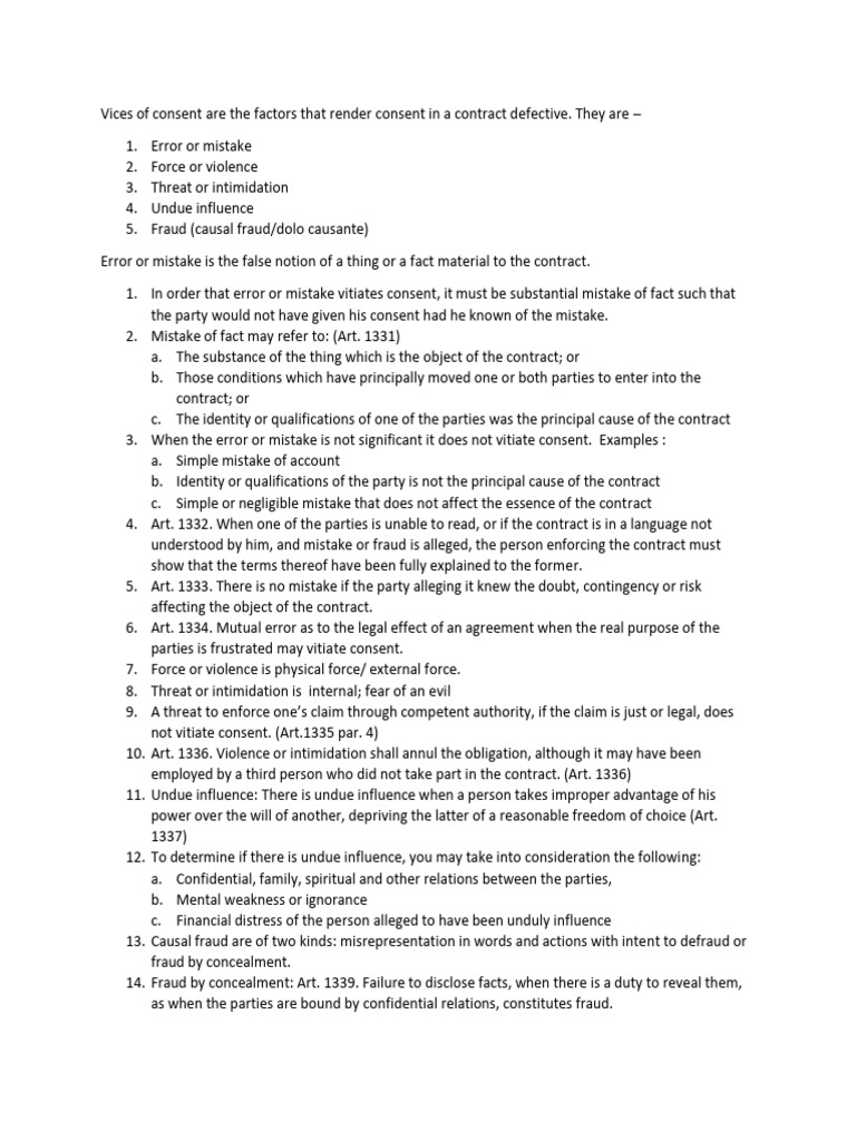 Vices of Consent | PDF | Fraud | Ethical Principles