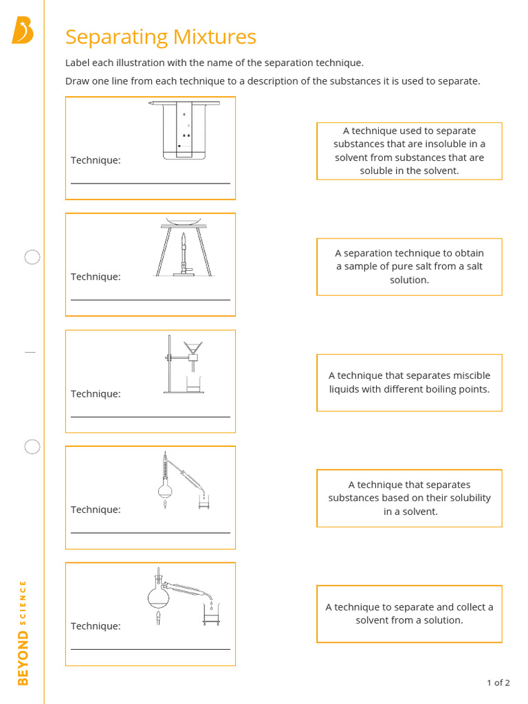 T SC 2550027 Separating Mixtures Match and Draw Ver 4 | PDF | Solubility | Solvent
