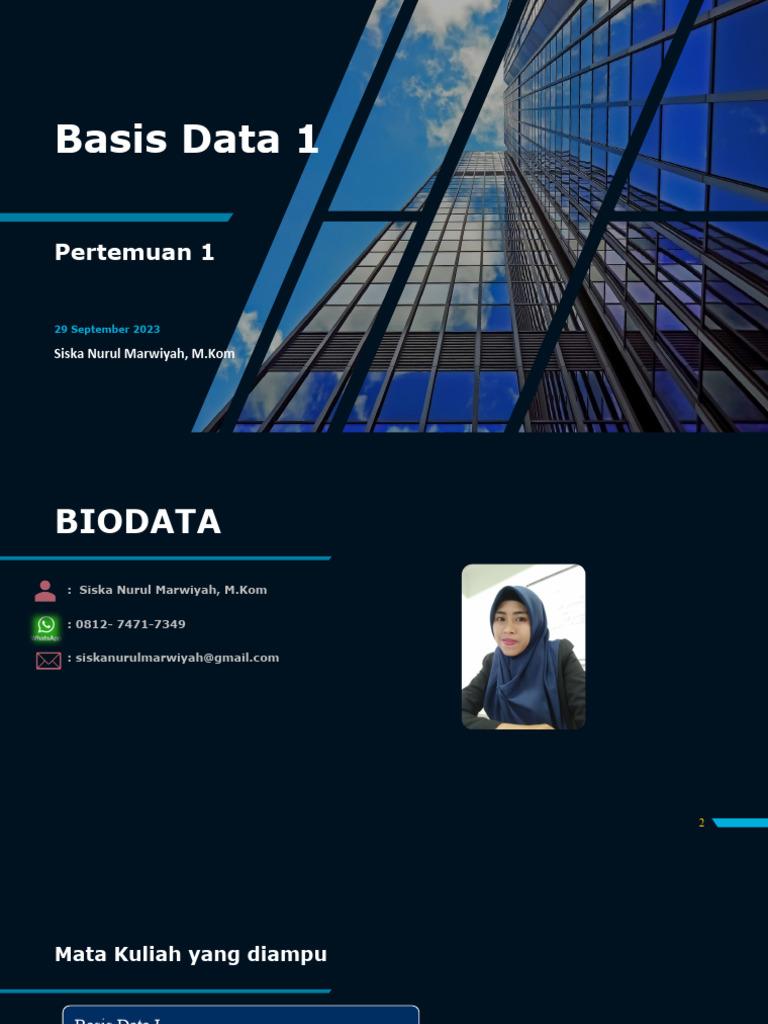 Basis Data I Pertemuan 1ddas | PDF