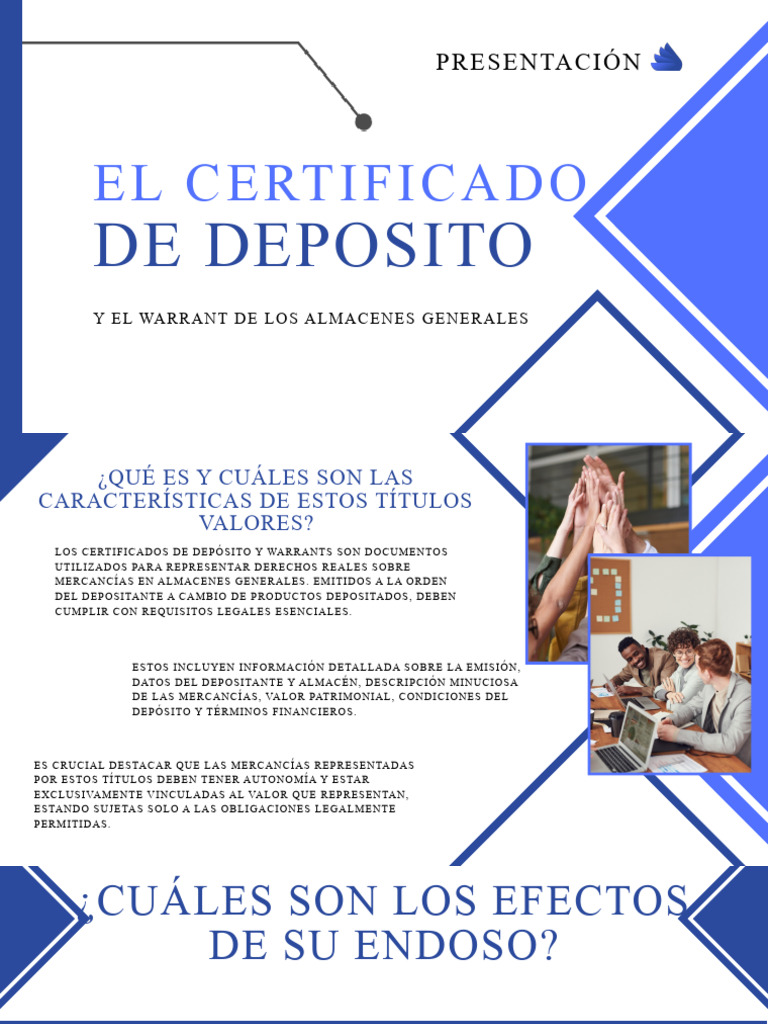 El certificado de deposito y el warrant de los almacenes generales (1 ...