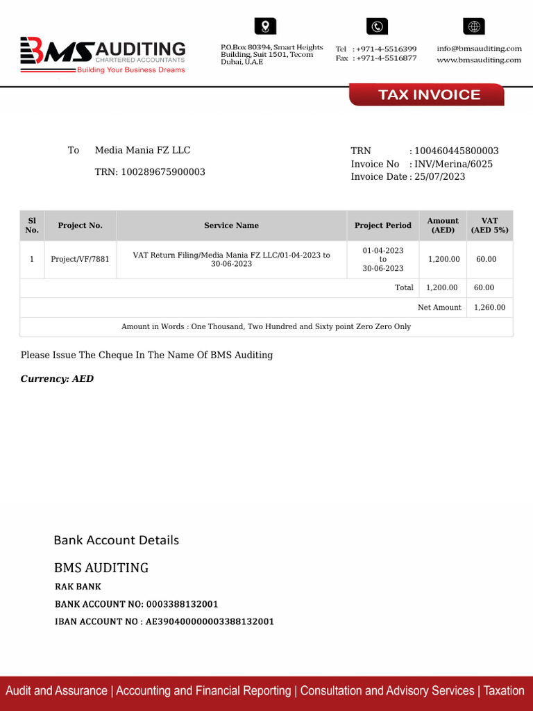 Media Mania FZ LLC - Invoice | PDF
