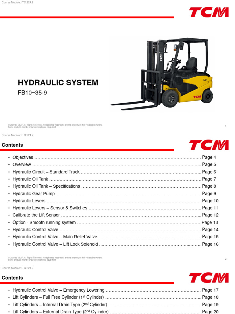 ITC.224.2 09 - Hydraulic System-TCM | PDF | Pump | Valve