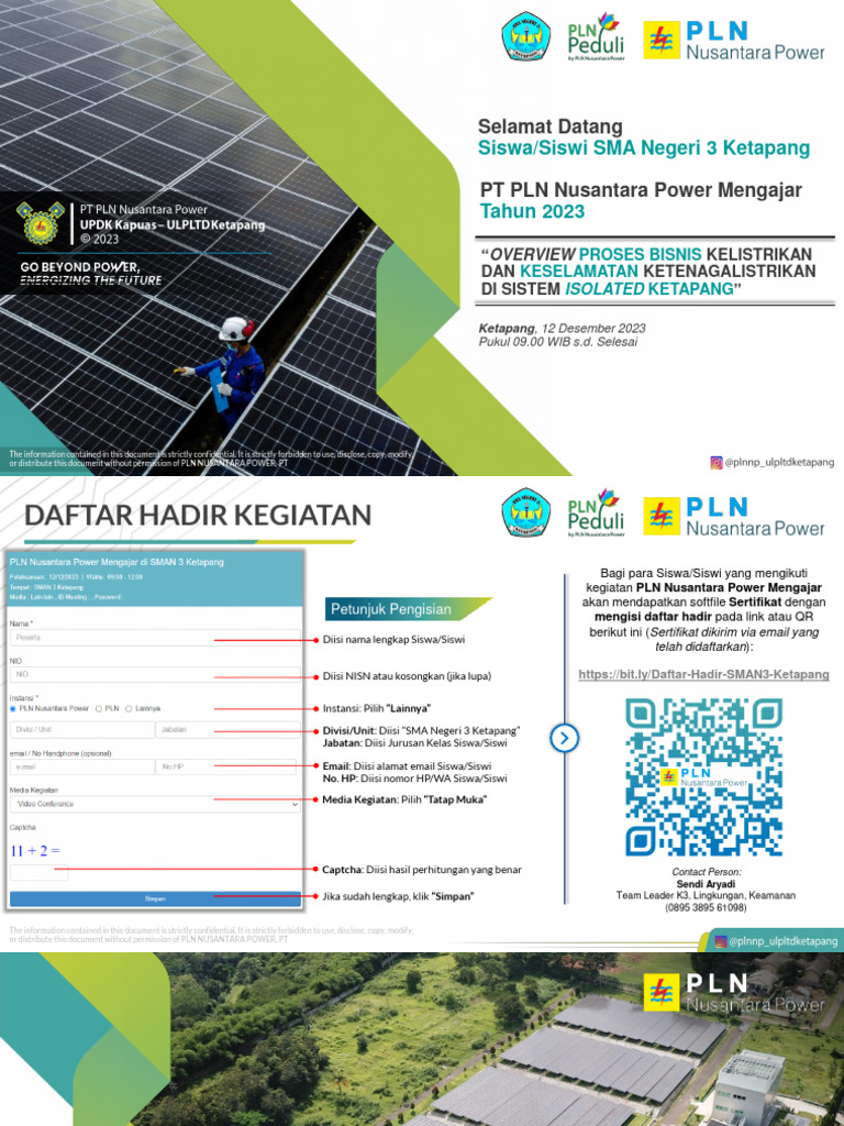 (Internal) Materi Tayang - PLN NP ULPLTD Ketapang Mengajar Di SMA 3 ...