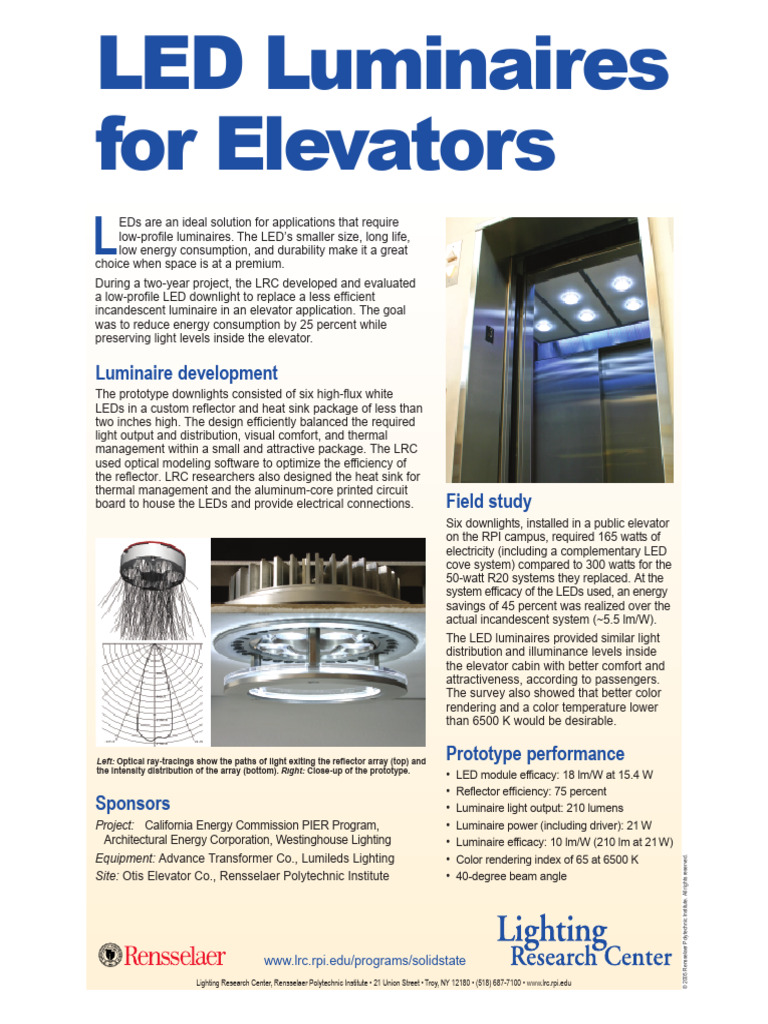 Elevator | PDF | Light Emitting Diode | Lighting