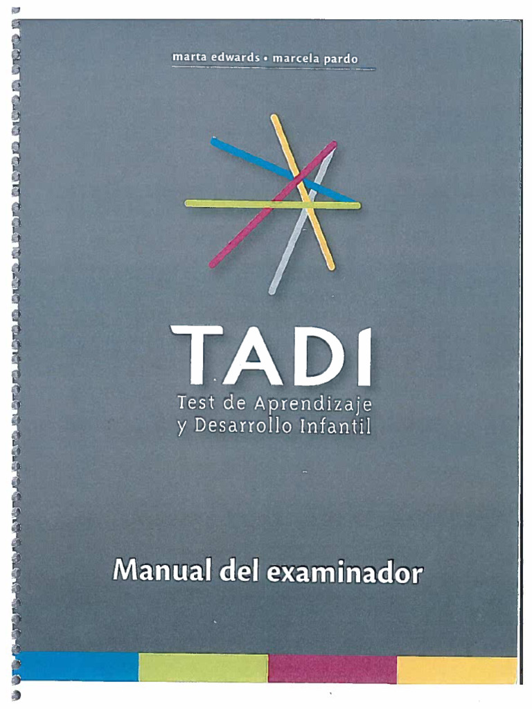 Test de Aprendizaje y Desarrollo Infantil Tadi Manualpdf | PDF