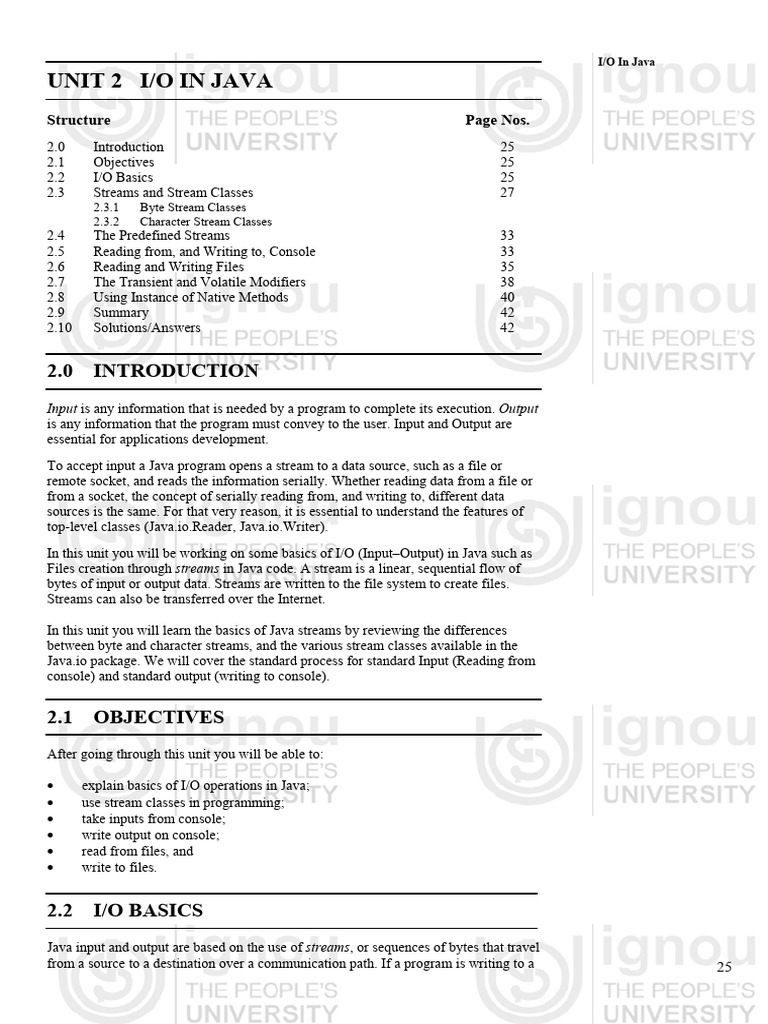 Unit-2 I-O IN JAVA - 231004 - 094749 | PDF | Class (Computer Programming) | Input/Output