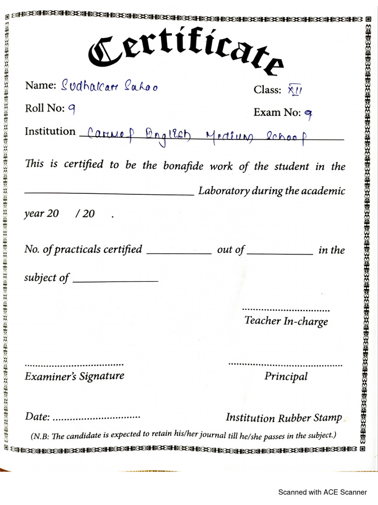 Chemistry Practical Record | PDF
