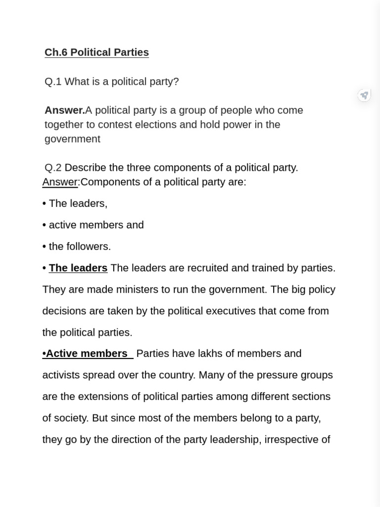 Political Parties Explained | PDF
