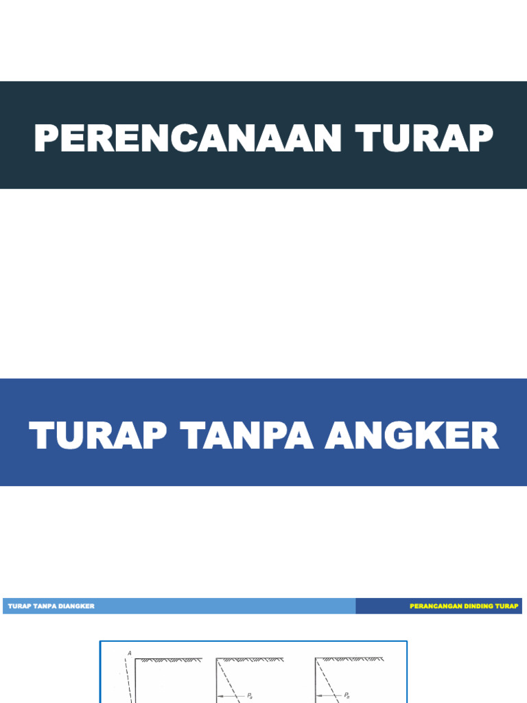 Perencanaan Turap Tanpa Diangker | PDF
