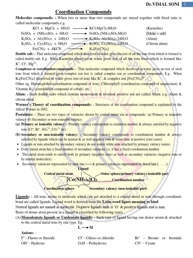 Coordination Chemistry | Download Free PDF | Coordination Complex | Ligand