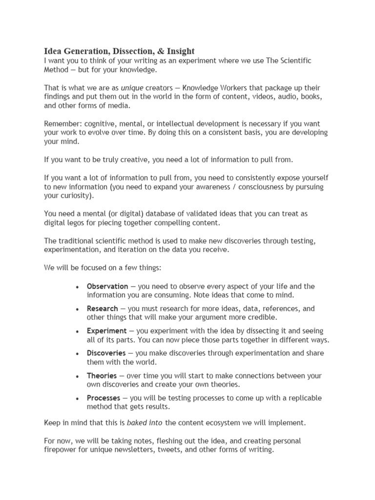 4) Idea Generation | PDF | Idea | Thought