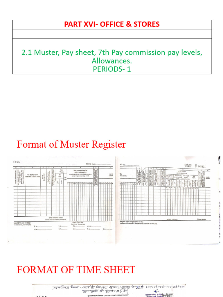 2.1 - Muster, Pay Sheet, VII Cpcleve& Alowances | Download Free PDF ...