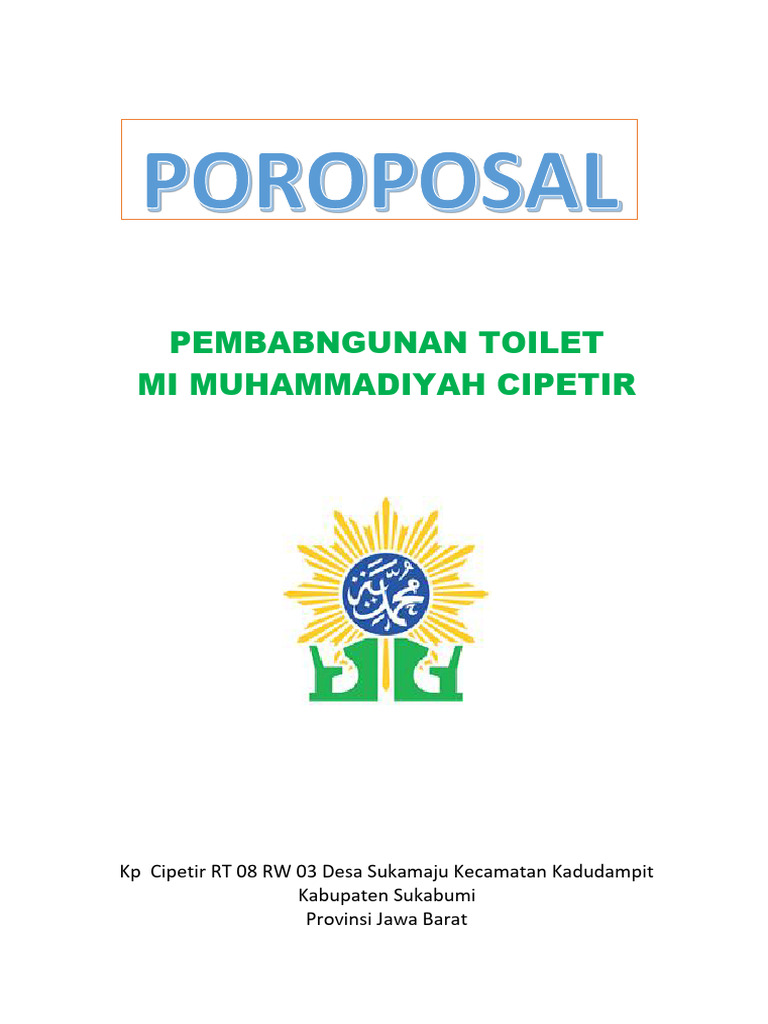 Proposal Toilet - WC - 2023 | PDF
