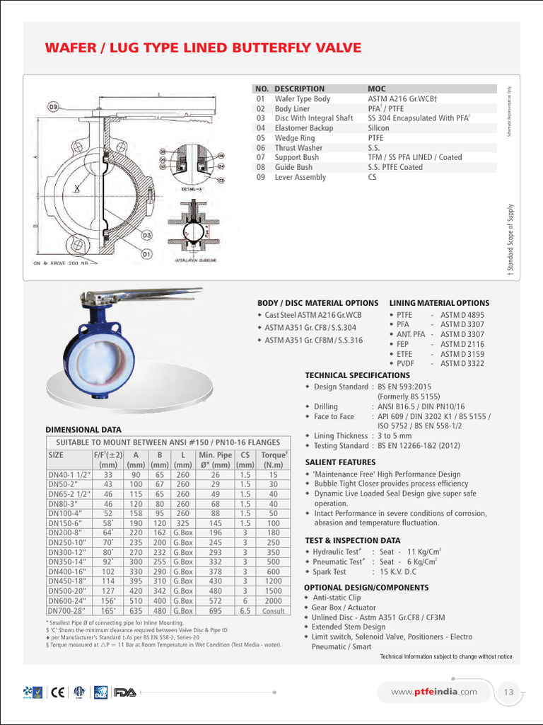 Butterfly Valve Wafer Type | PDF | Valve | Mechanical Engineering