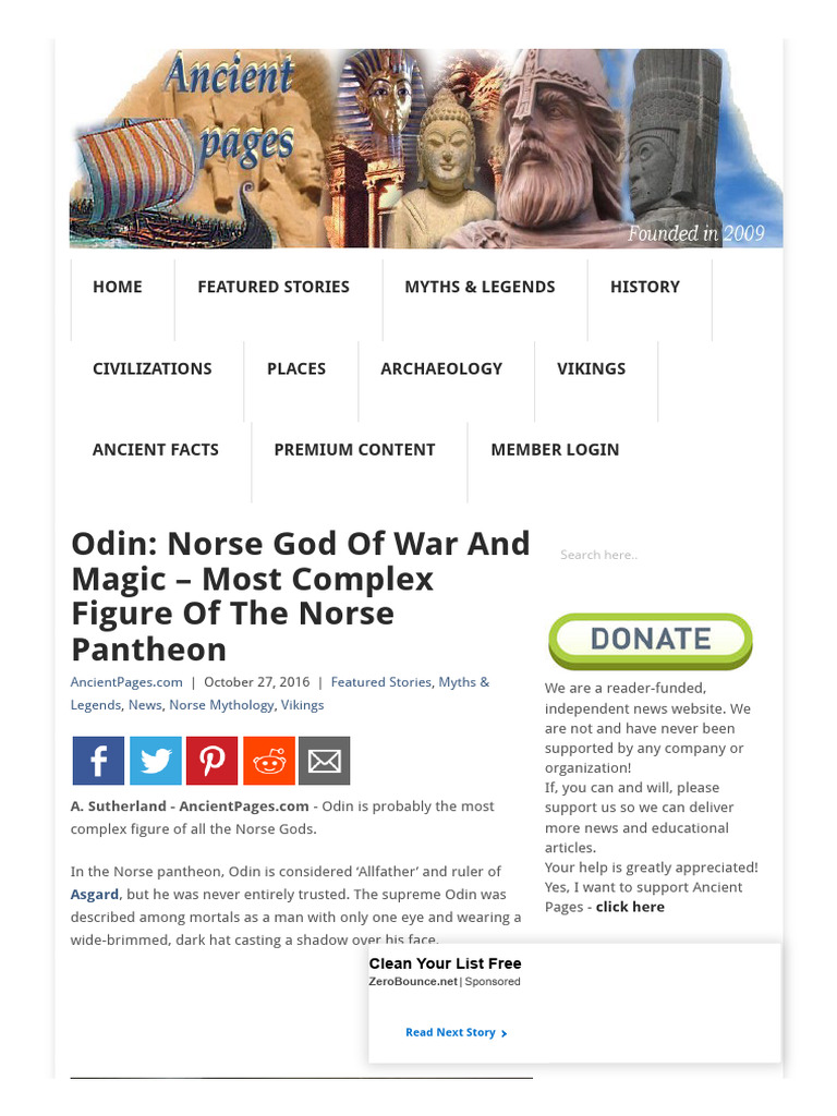 Odin - Norse God of War and Magic - Most Complex Figure of The Norse ...