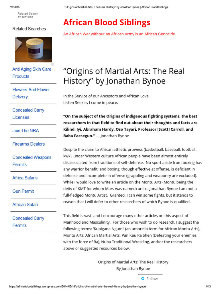 "Origins of Martial Arts - The Real History" by Jonathan Bynoe ...