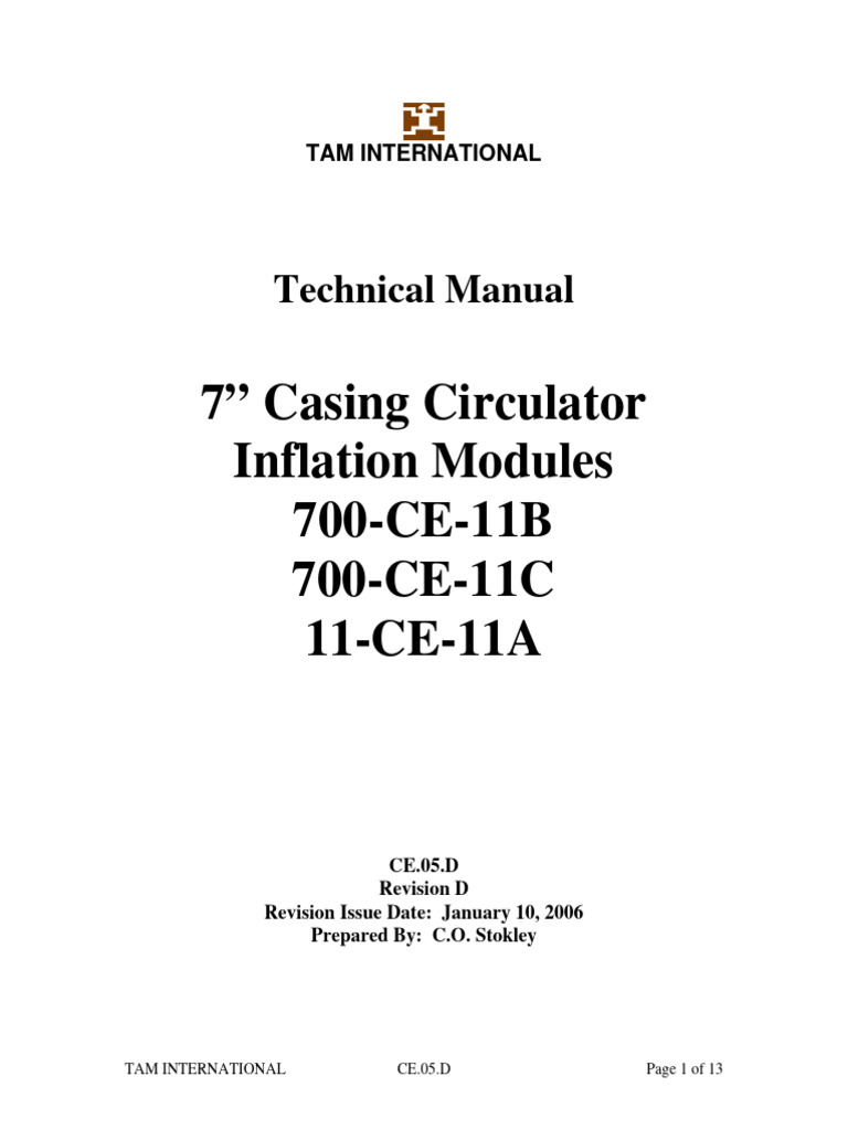 7in Casing Circ Inflate Modules 700-CE-11B & C, 11-CE-11A | PDF ...