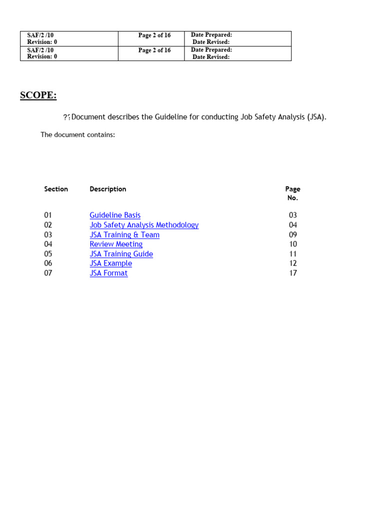 Hot Work JSA | Download Free PDF | Hazards | Personal Protective Equipment
