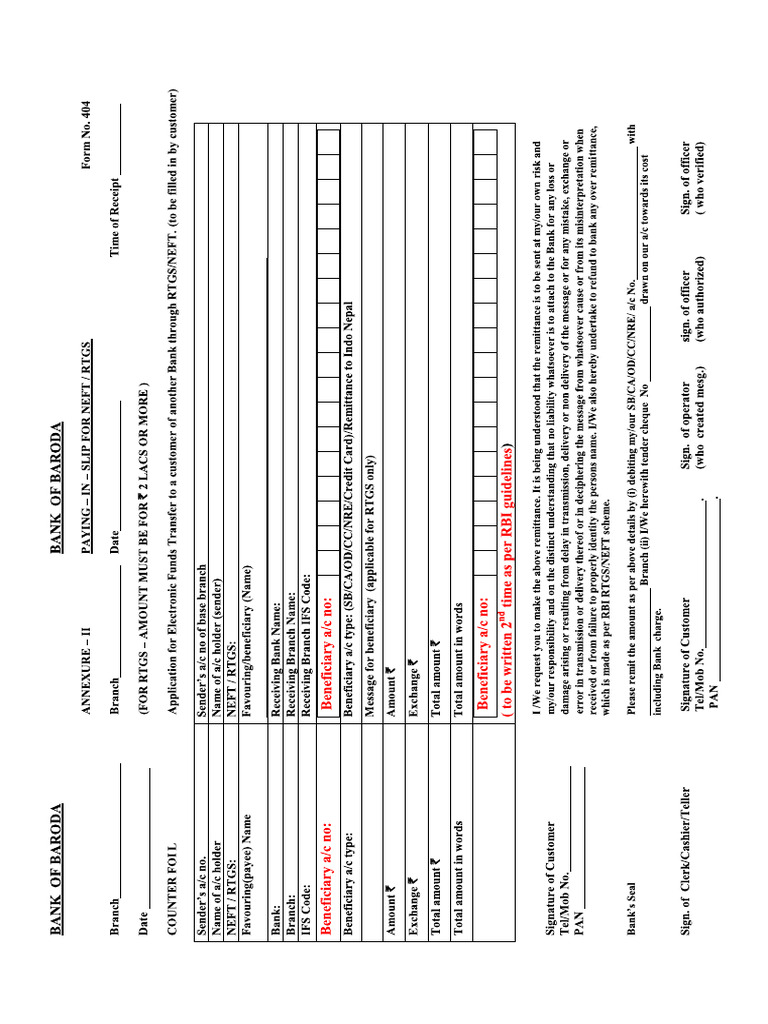 RTGS Form | PDF