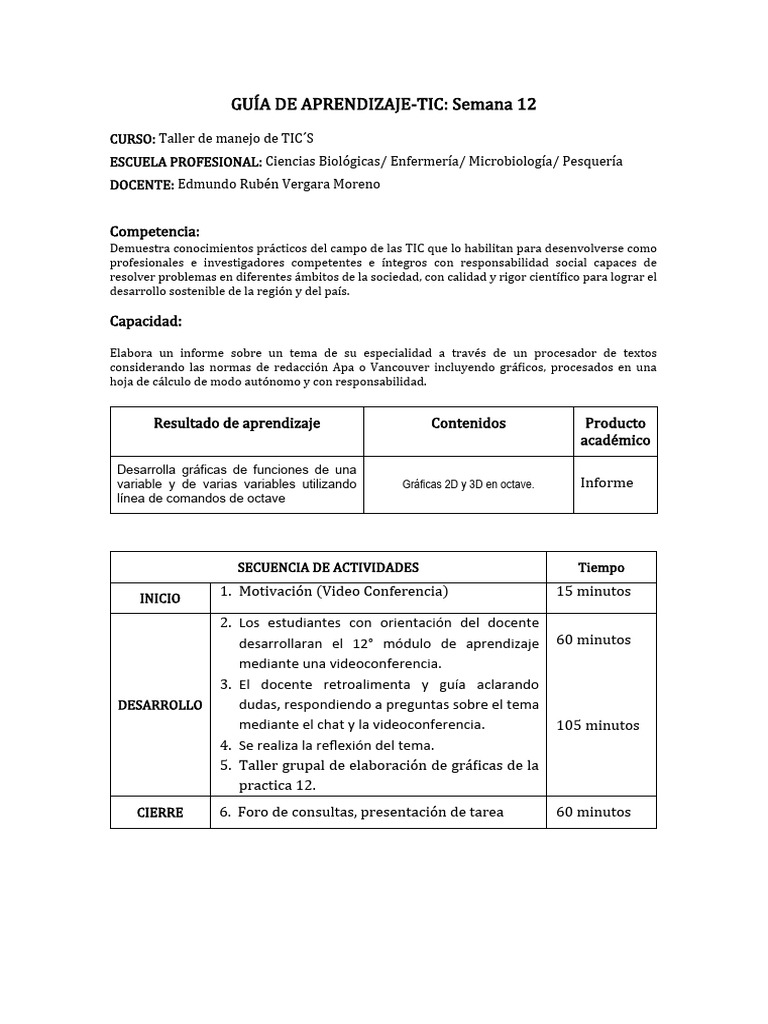 Gráficas 2D y 3D en Octave: Guía | PDF | Aprendizaje | Informática