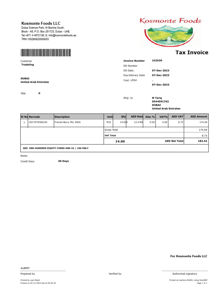 Tax Invoice 242530 | PDF | Public Finance | Economies