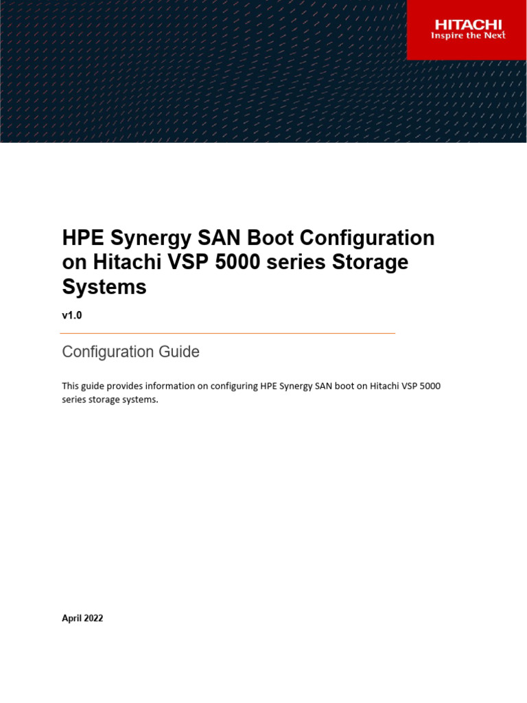 Hitachi Virtual Storage Platform 5000 Series Storage and HPE Synergy ...