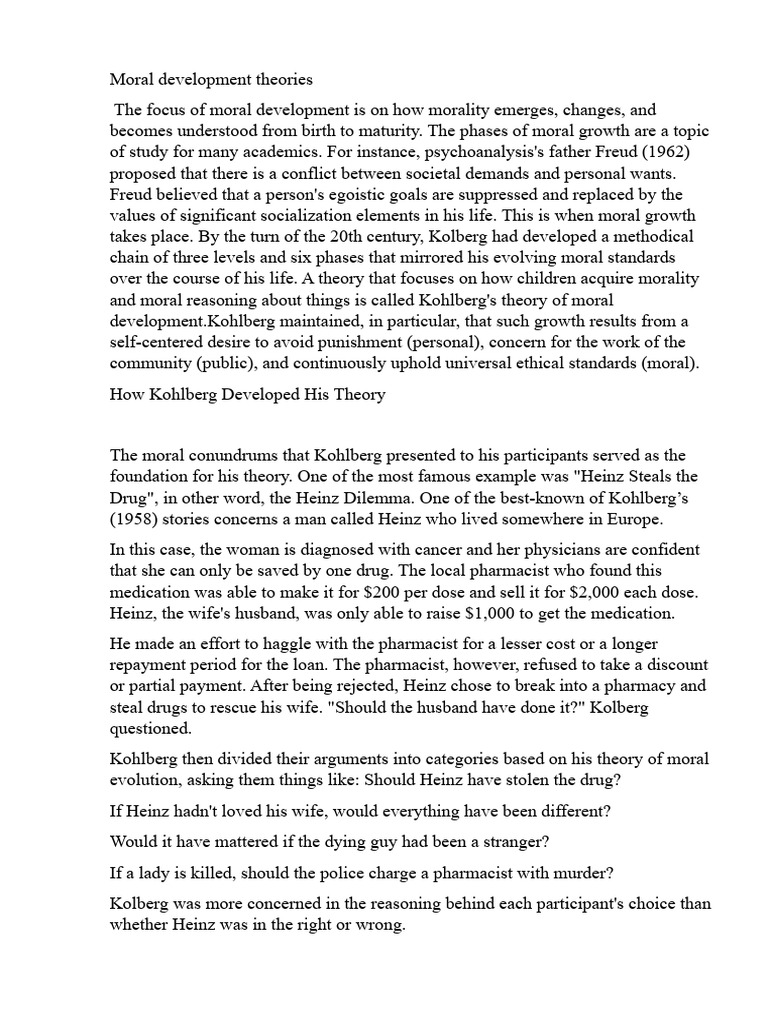 Moral Development Theories | PDF | Social Psychology | Psychological ...