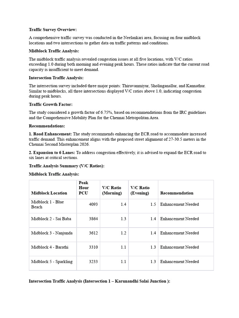 Traffic Survey | PDF | Traffic | Traffic Congestion