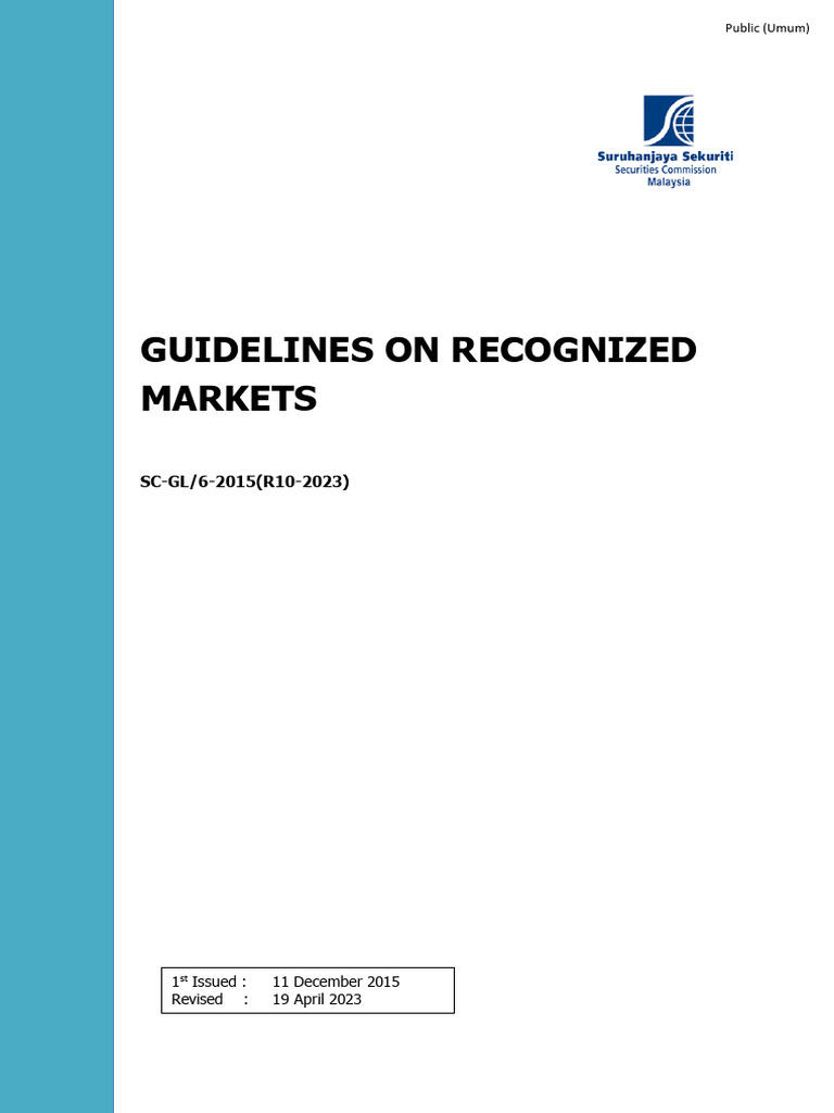 Recognized Markets Guidelines 2023 | PDF | Derivative (Finance ...