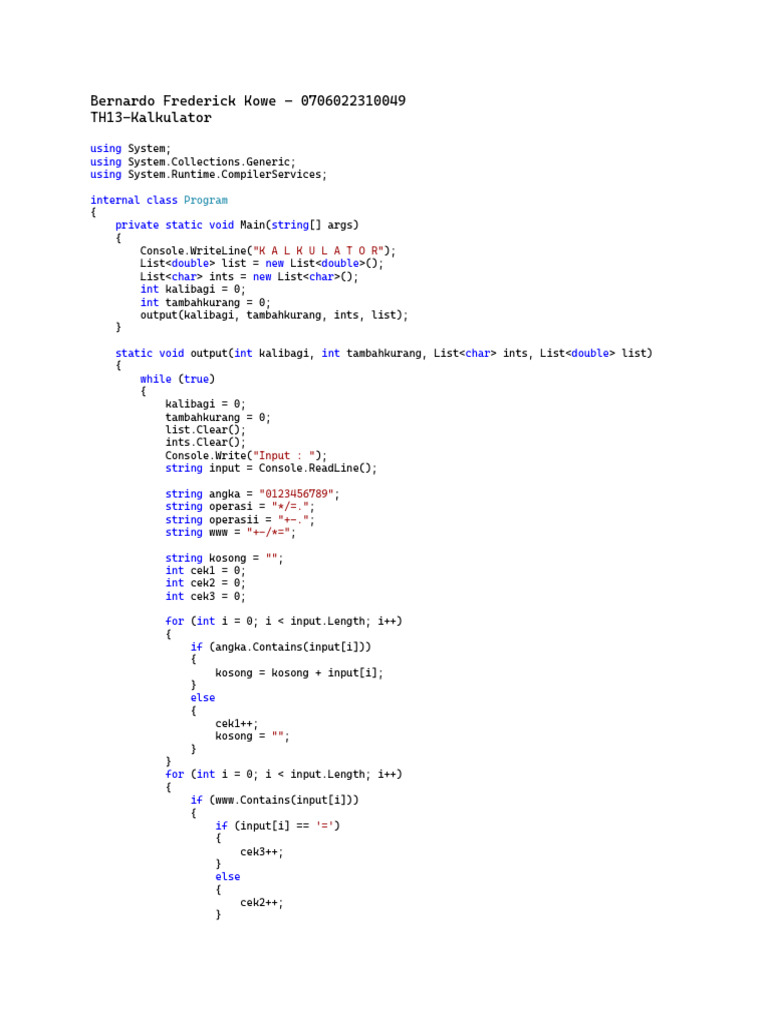 TH13 - Bernardo Frederick Kowe | PDF | Computer Programming | Systems Engineering