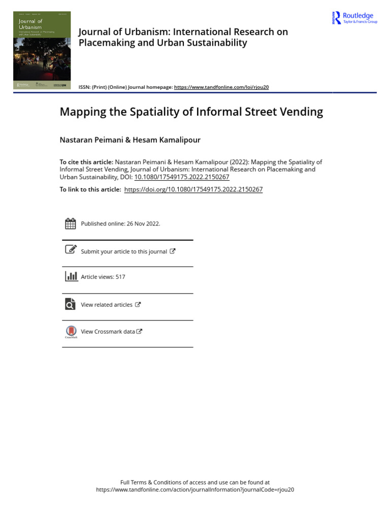 4 Mapping The Spatiality of Informal Street Vending | PDF | Retail | Space