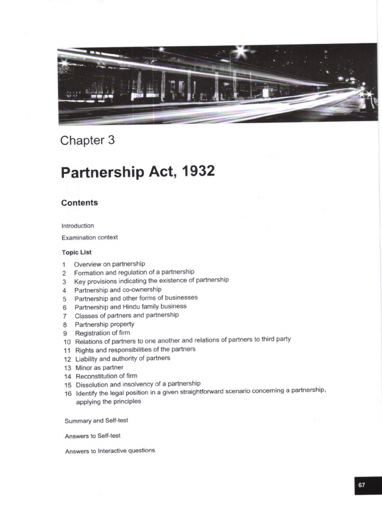Chapter 3, Partnership Act, 1932 | PDF | Partnership | Concurrent Estate