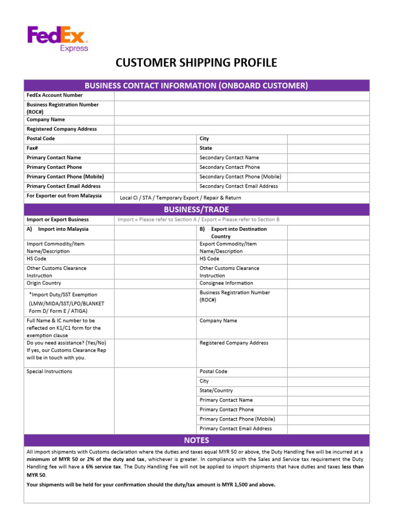Shipping Profile | Download Free PDF | Customs | Taxes