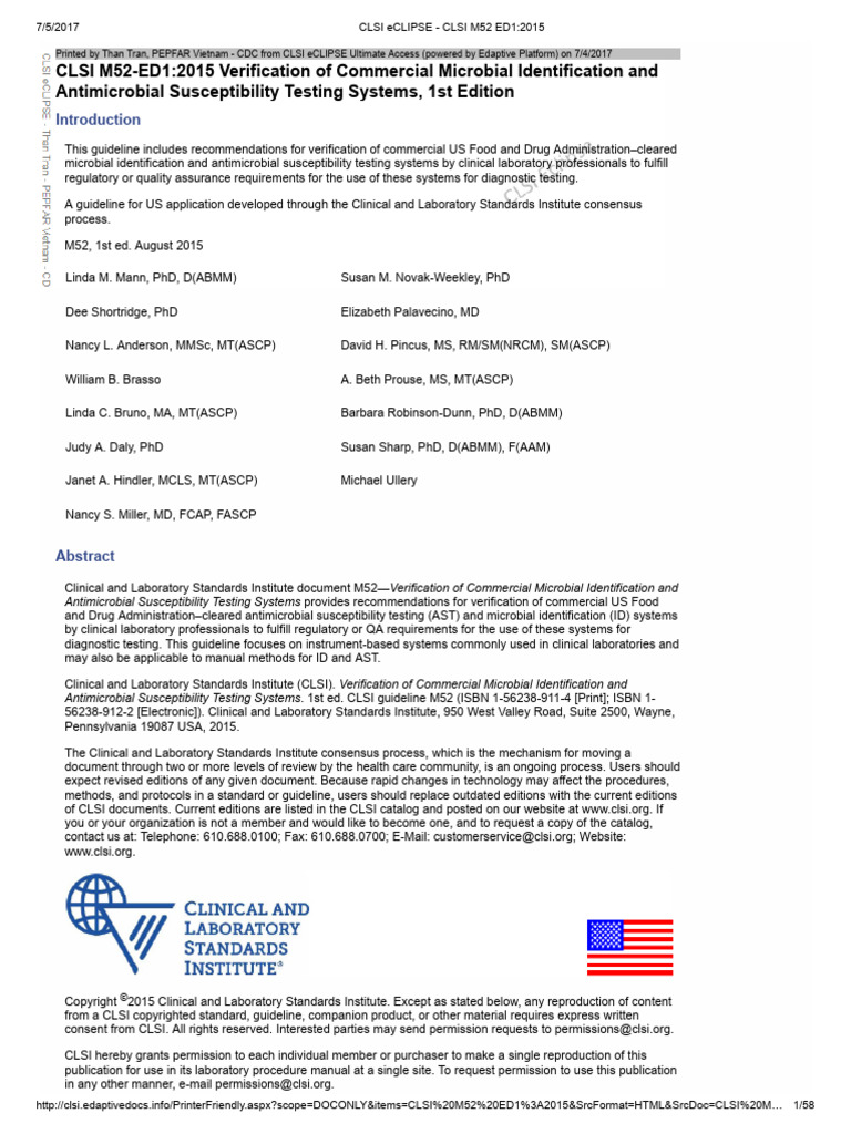CLSI ECLIPSE - CLSI M52 ED1 - 2015 Verification Commercial Microbial Identification | PDF ...