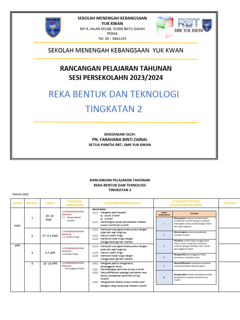 RPT-RBT T2 2023.24 | PDF