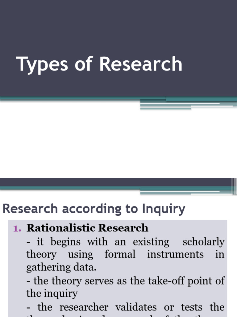 Types of Research | Download Free PDF | Methodology | Theory