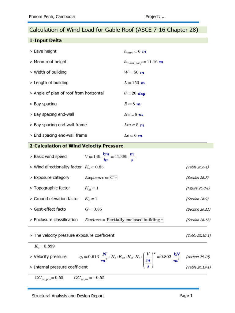 Wind Load Calculation for Gable Roof | PDF | Mechanical Engineering ...