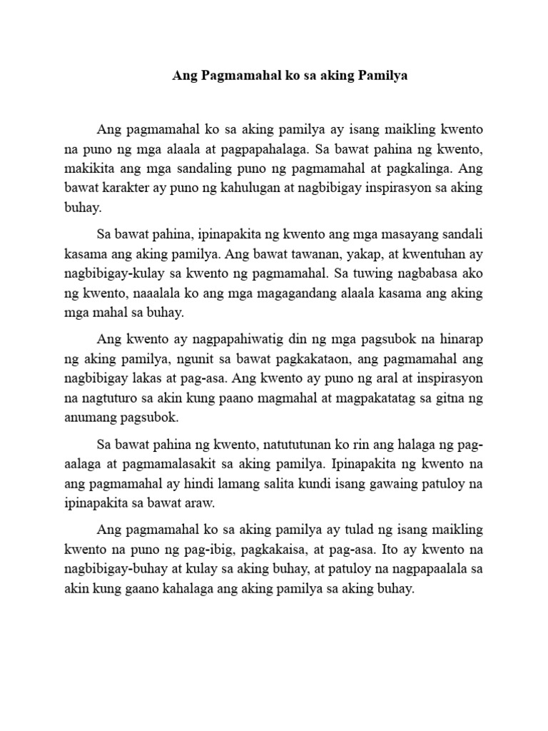 Ang Pagmamahal Ko Sa Aking Pamilya | PDF